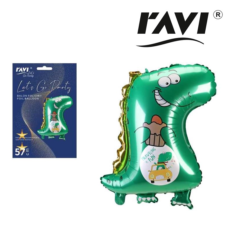 Let's Go Party balon foliowy DINOSAUR RAVI | Sklep Galicja