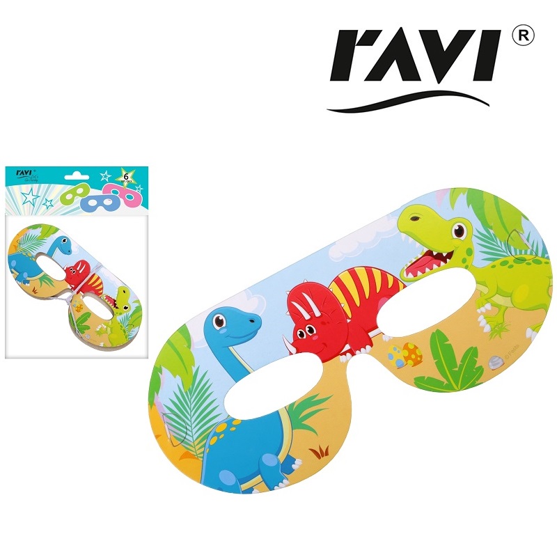 Let's Go Party Maski DINOZAUR 6 sztuk RAVI | Sklep Galicja